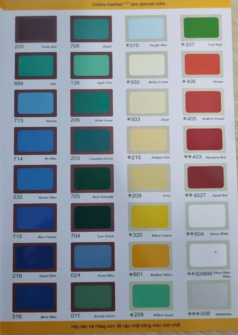 Sơn dầu 1tp Benzo màu 507 - PHÂN PHỐI SƠN EPOXY HAI THÀNH PHẦN